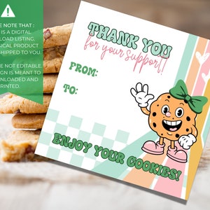 Retro Girl Scout Cookie Printable Thank You Card 2024 2025 , LBB ABC ...