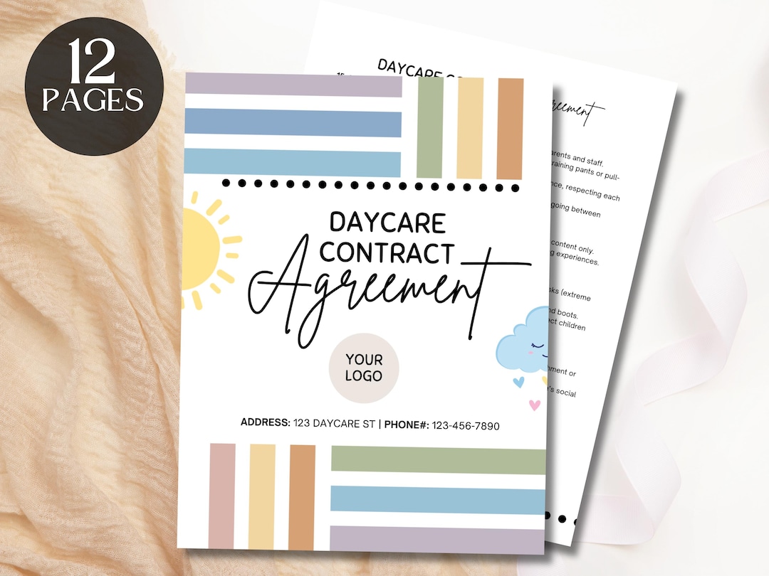 Simple Editable Daycare Contract Agreement Template, Home Daycare ...