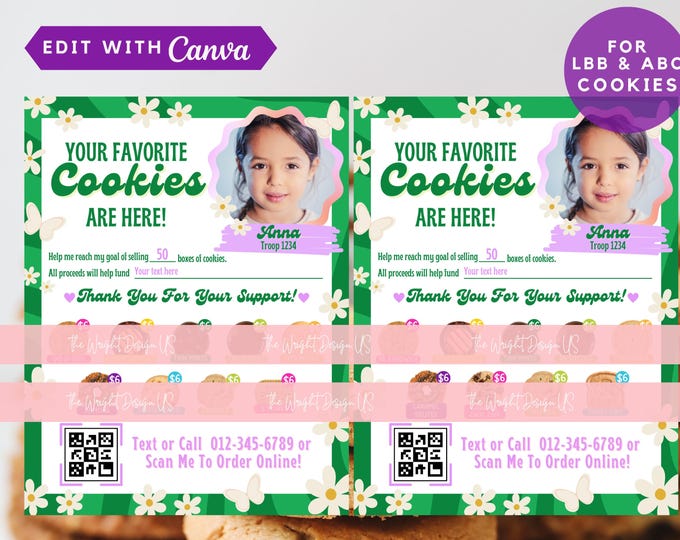 Editable Scout Cookie Sales Kit 2025 ABC & LBB Cookie Order Form Tag ...