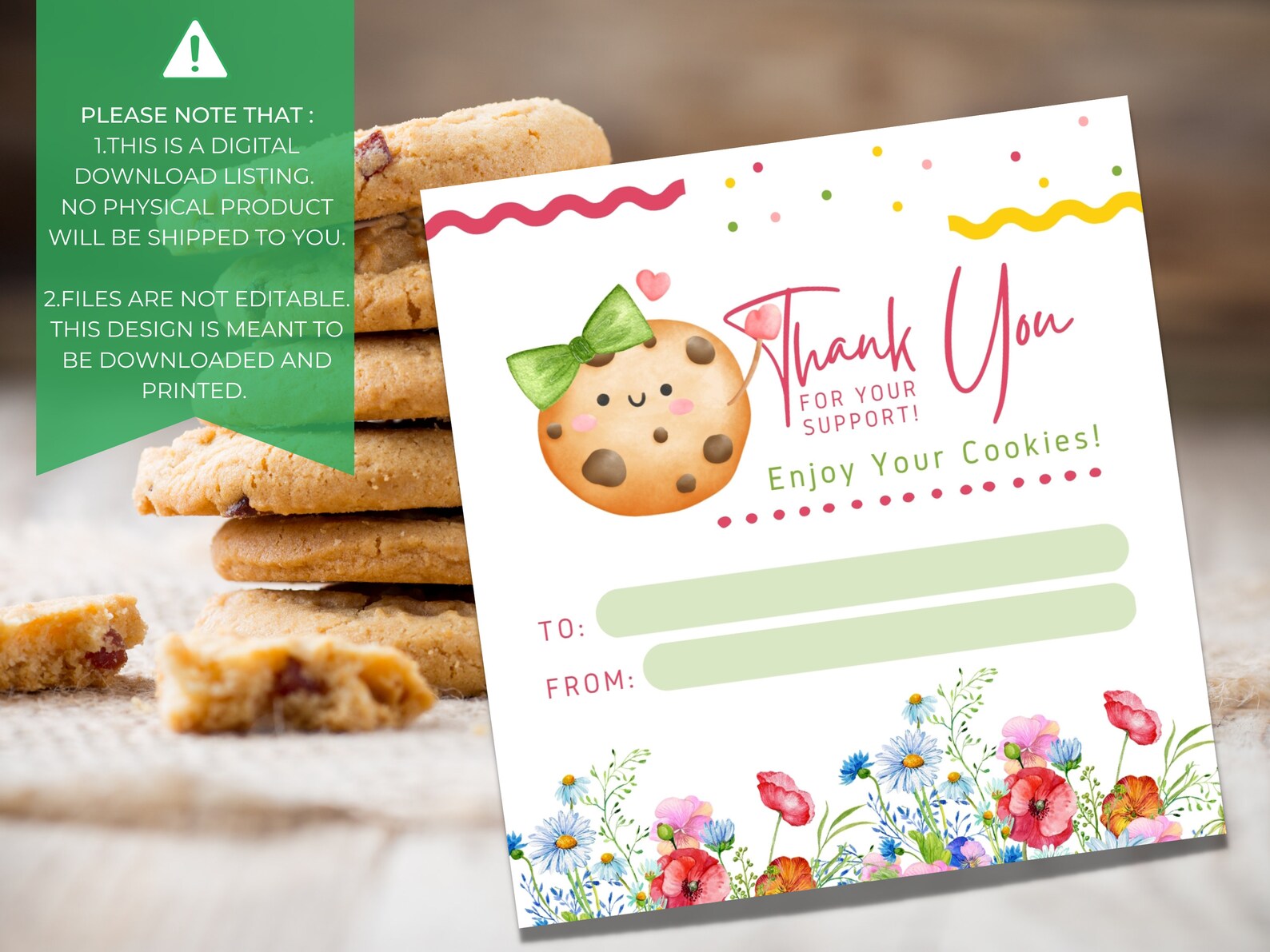 2023 Girl Scout Cookie Thank You Tag Printable Lbb Abc Card Etsy