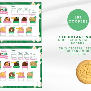 LBB Girl Scout Cookie Sales Order Form 2024 2025, Cookie Thank You Card ...
