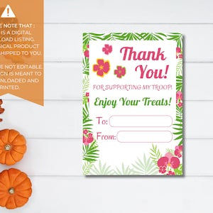 Girl Scout Fall Product 2024 Printable Thank You Receipt - Etsy
