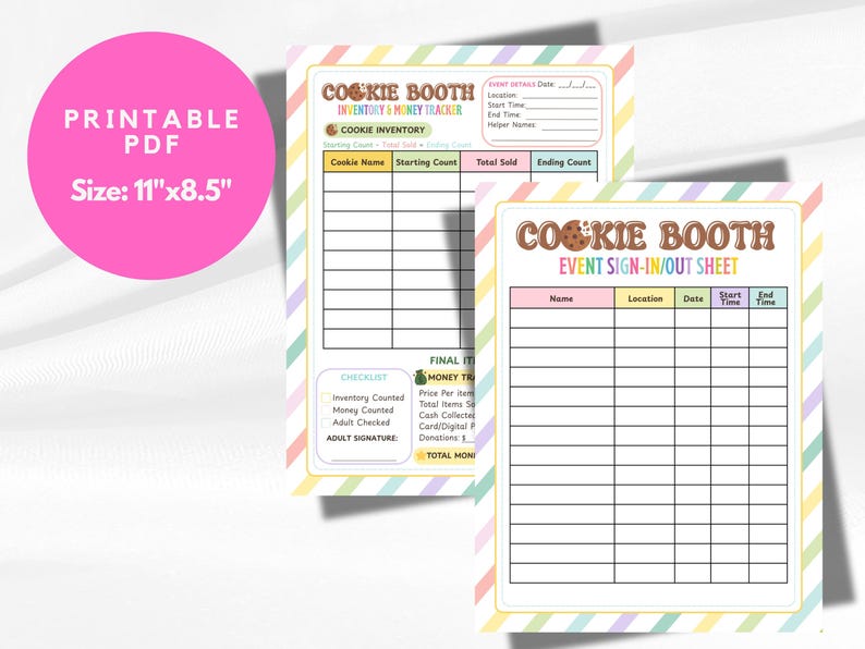 Fundraiser Booth Inventory and Money Tracker | Youth Fundraiser Sales ...