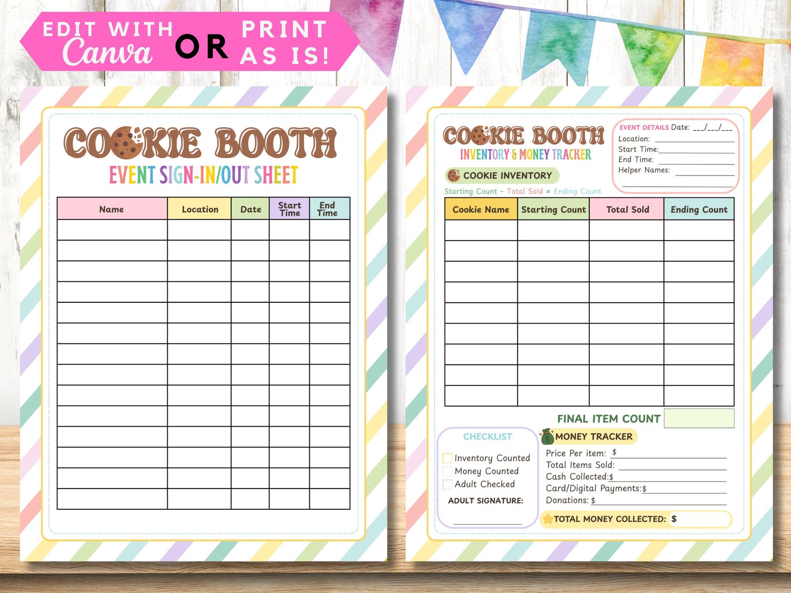 Fundraiser Booth Inventory and Money Tracker | Youth Fundraiser Sales ...