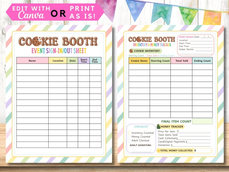 Fundraiser Booth Inventory and Money Tracker | Youth Fundraiser Sales ...
