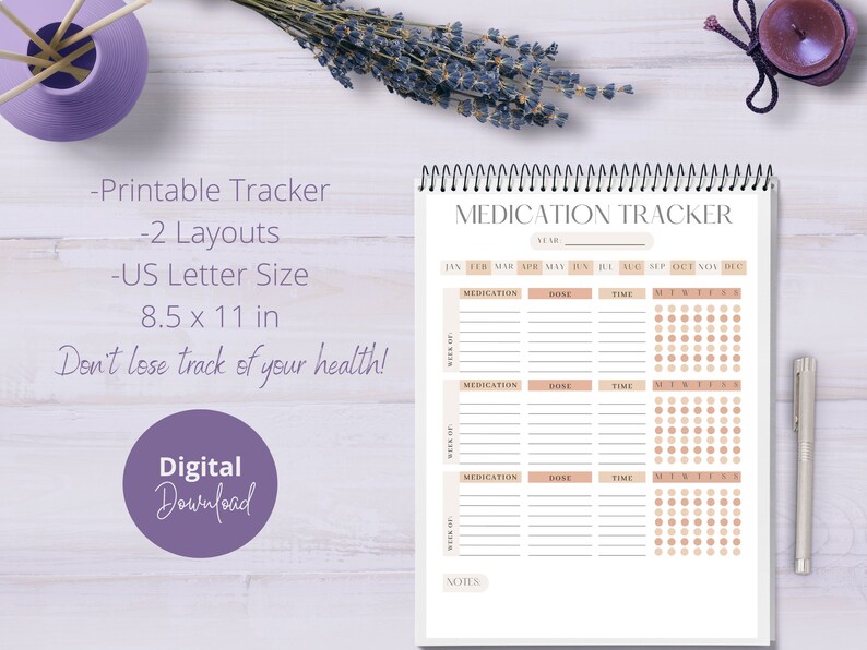 Medicine Tracker Madication Tracker Daily Weekly Medication - Etsy