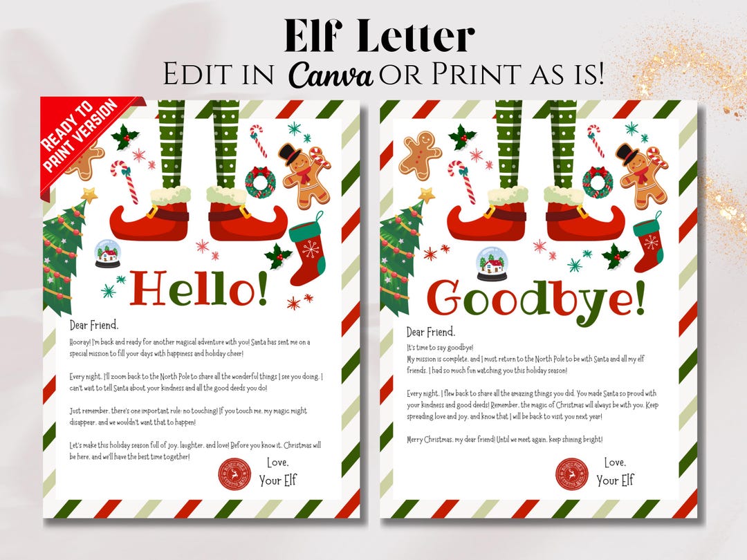 Elf Return I Am Back Letter, Christmas Elf Arrival Printable Letter ...