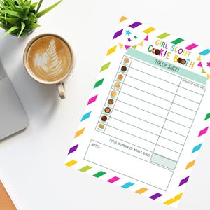 Printable Tally Sheet Girl Scout Cookie Booth 2024 2025, LBB ABC Cookie ...