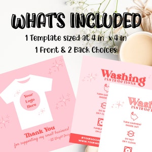 T- Shirt Care Instructions Template, HTV Washing Instructions Card,png ...