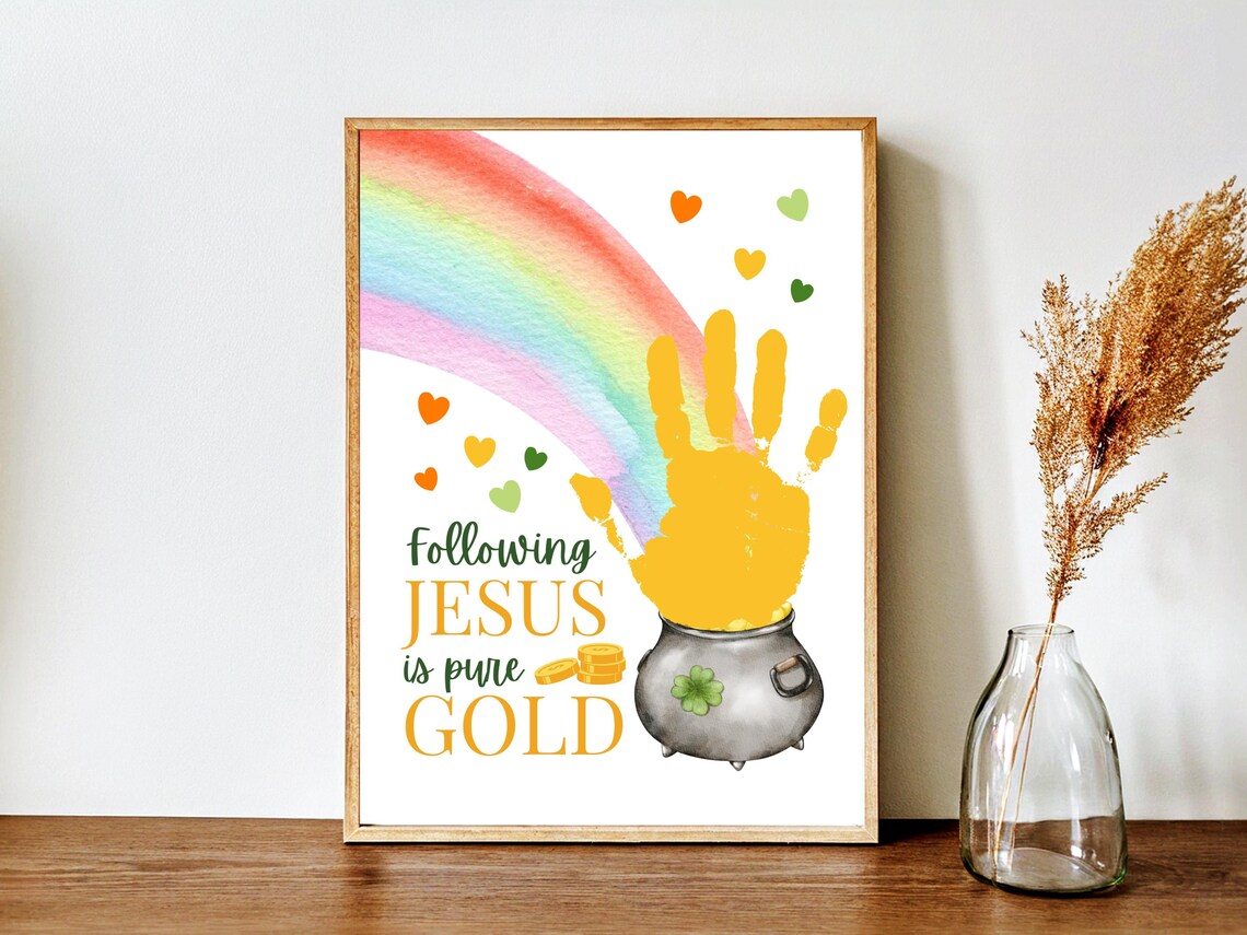 Following Jesus is Pure Gold Handprint Craft | St. Patrick’s Day ...