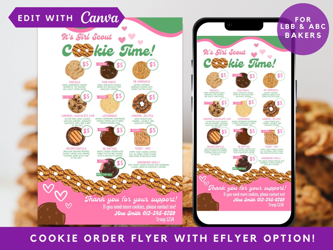 ABC LBB Girl Scout Cookie Flyer 2023 Text Message Electronic - Etsy