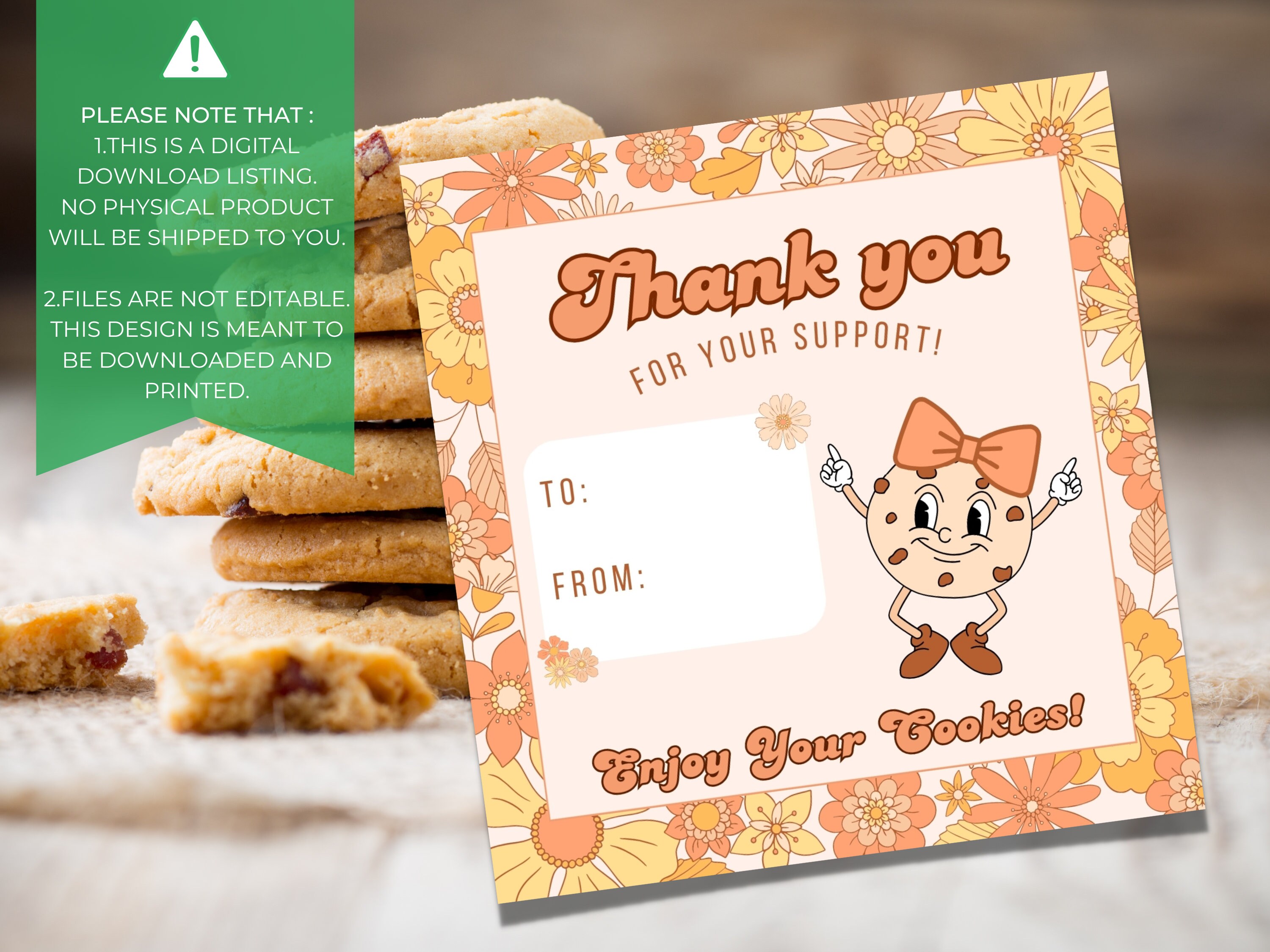 Retro Girl Scout Cookie Printable Thank You Card 2023 2024 , LBB ABC ...