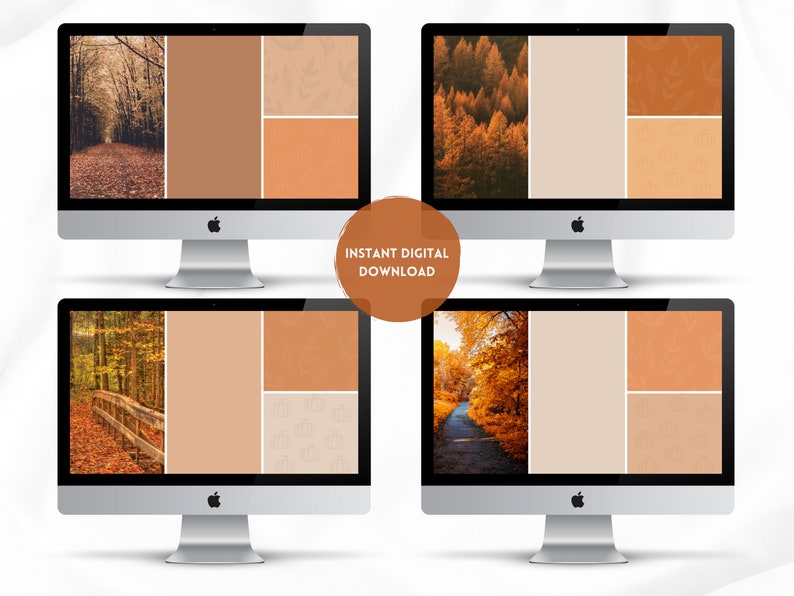 Fall Autumn Desktop Wallpaper Organizer Scenic Wallpaper - Etsy