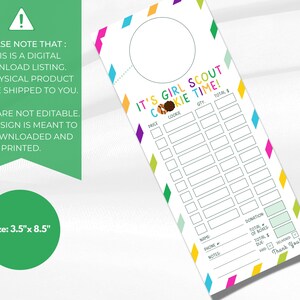 Girl Scout Cookie Door Hanger ABC LBB Order Form Printable - Etsy