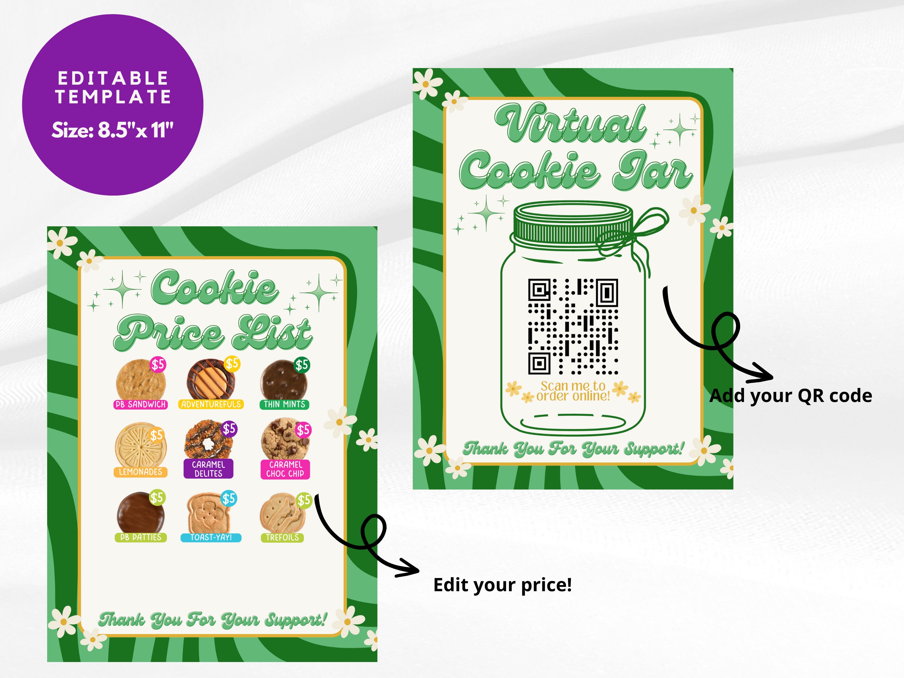 Editable Girl Scout Cookie Sign 2024 LBB ABC Retro Cookie - Etsy UK