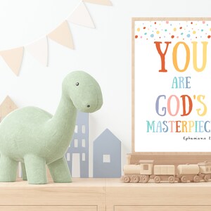 Christian Kids Printable Poster, Sunday School Wall Art, You Are God's ...