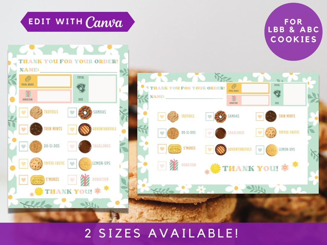 Editable Girl Scout Cookie Order Form 2025, LBB ABC Cookie Menu Price ...