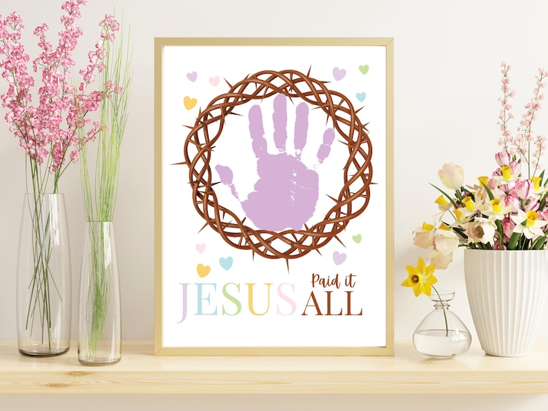 Christian Easter Handprint Craft Printable, Jesus Paid It All Activity ...