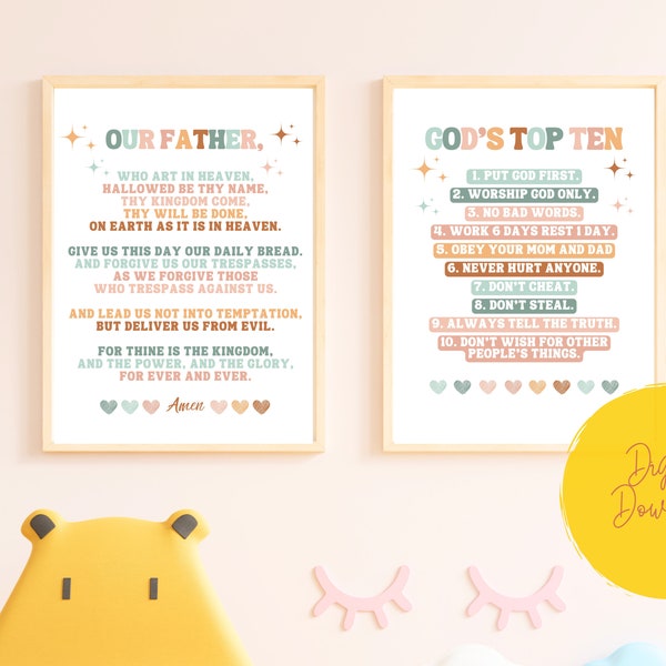 10 Commandments Wall Art - Etsy