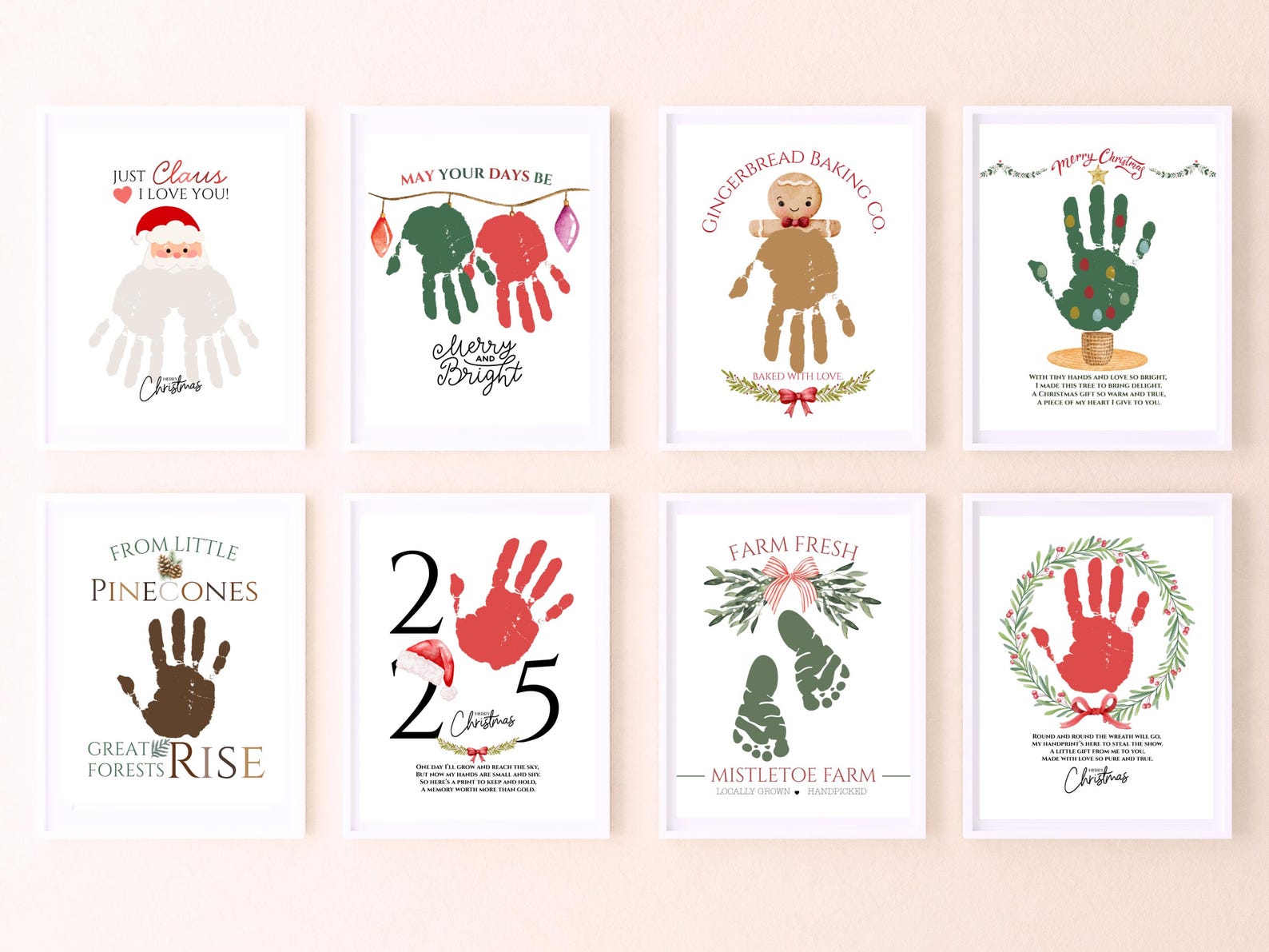 Christmas Handprint Art Bundle Printable Keepsake | Holiday Craft ...