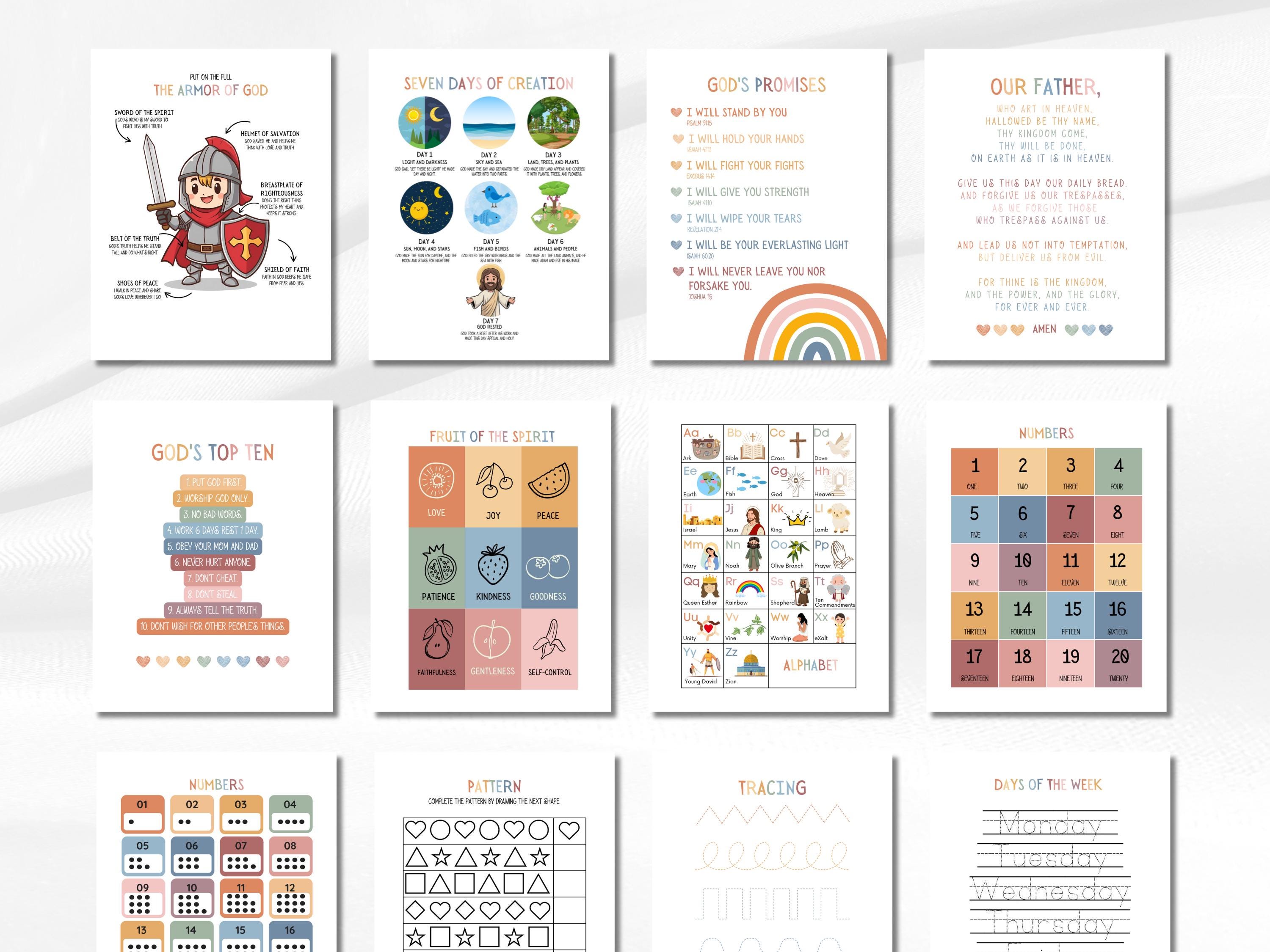 Christian Preschool Morning Menu Printable – 50 Gospel-based Worksheets ...