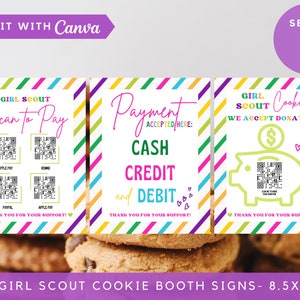 Girl Scout Cookie Sign 2023 2024, LBB ABC We Accept Sign, Scan to Pay ...