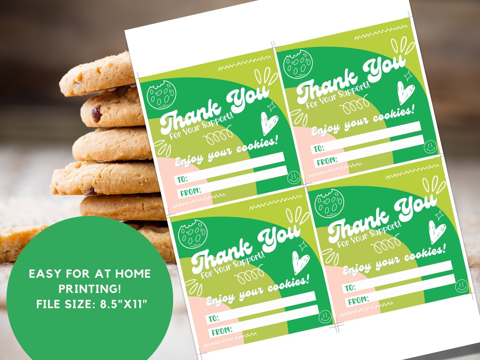 Girl Scout Cookie Thank You Note 2023 Printable Lbb Abc Tag Etsy