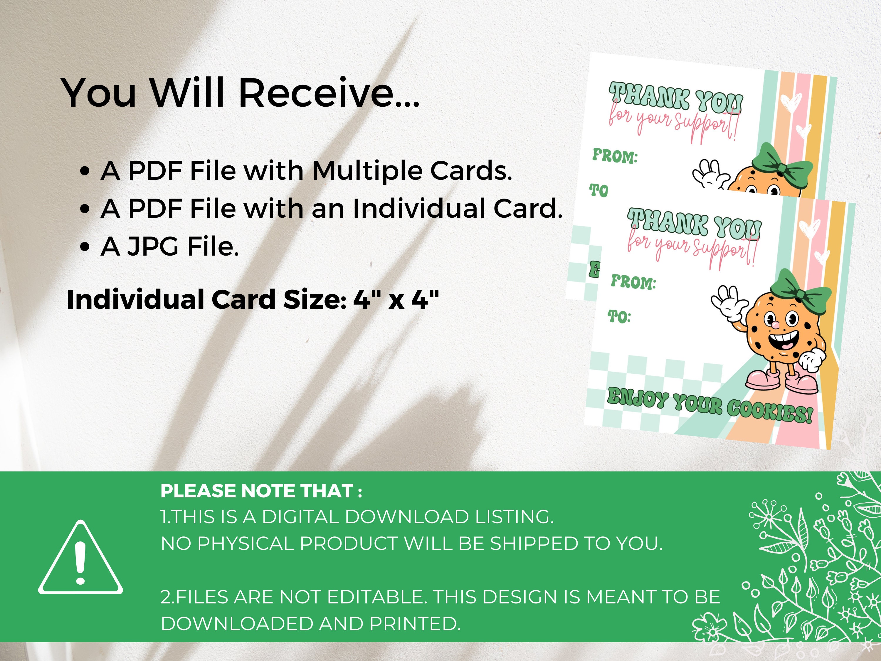 Retro Girl Scout Cookie Printable Thank You Card 2023 2024 , LBB ABC ...