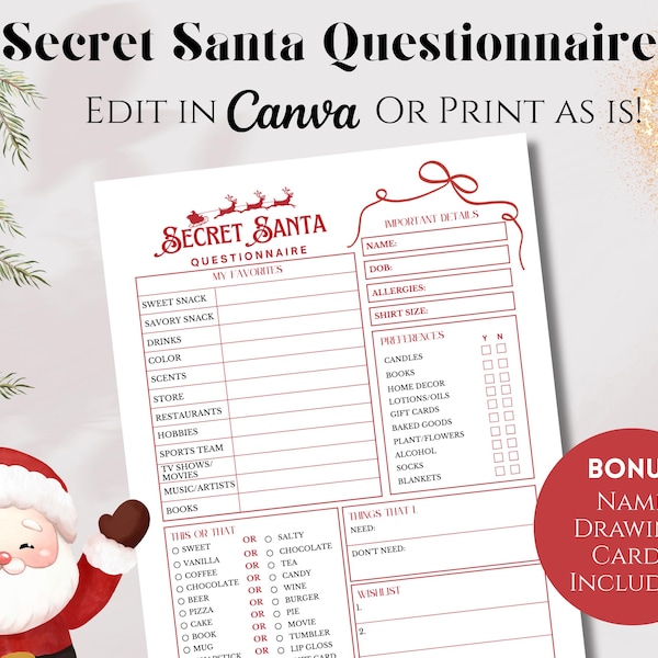 Secret Santa Tags - Etsy