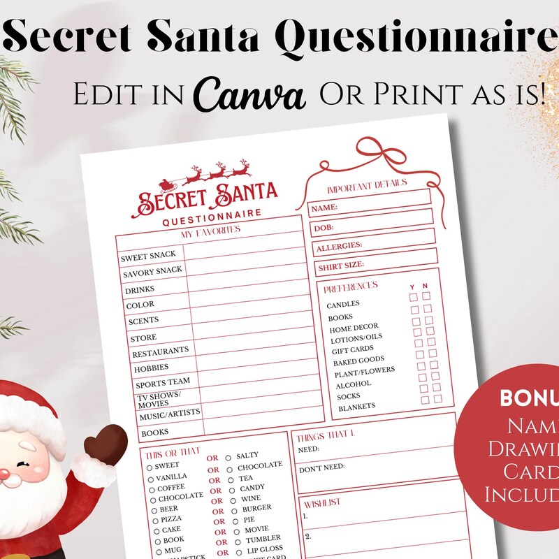 Christmas Secret Santa Gift Tag - 60+ Gift Ideas for 2025