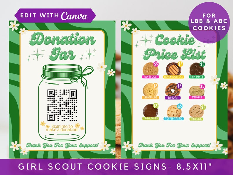 Editable Girl Scout Cookie Sign 2024 LBB ABC Retro Cookie - Etsy UK