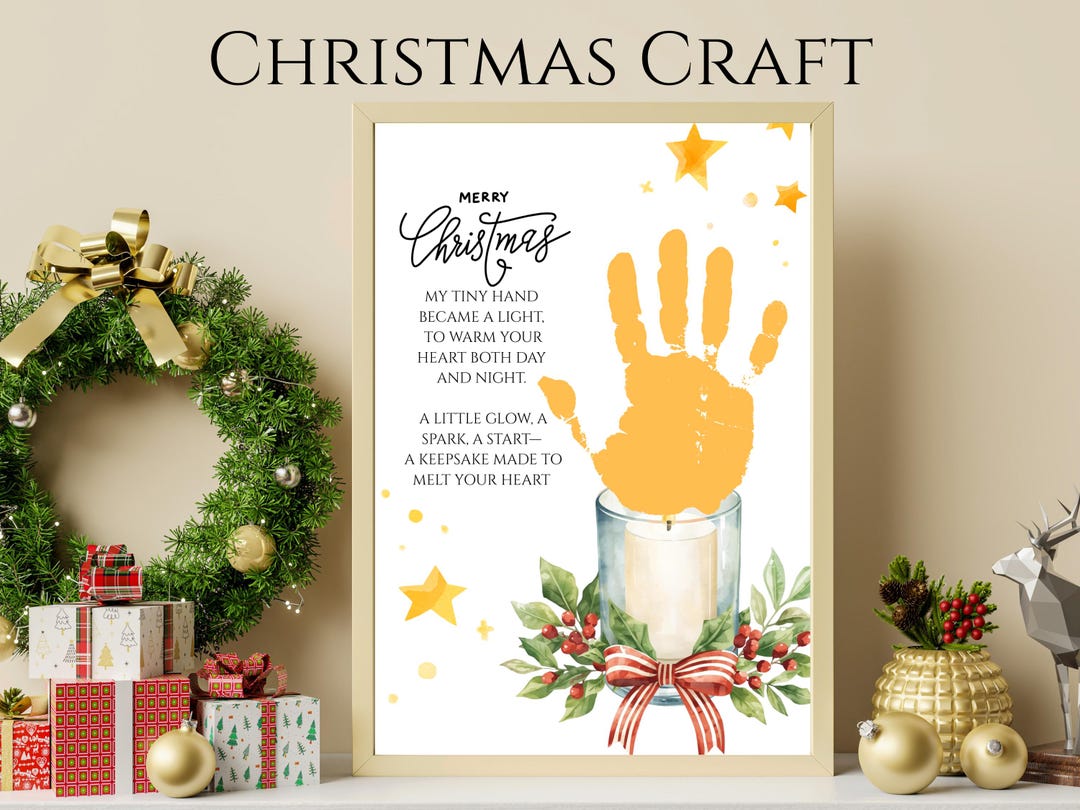 Christmas Handprint Candle Kids Craft Printable | Holiday Keepsake DIY ...