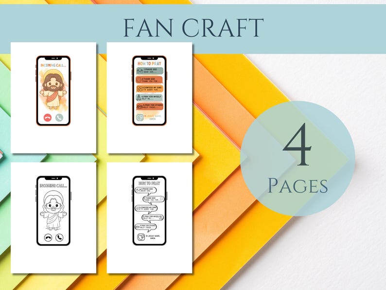 How to Pray Fan Activity for Kids | Printable DIY Paper Cellphone Craft ...