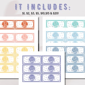 Chore Behavior Chart Editable Kids Reward Bucks, Printable Reward ...