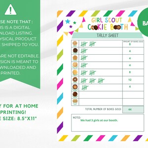 Printable Tally Sheet Girl Scout Cookie Booth 2024 2025, LBB ABC Cookie ...