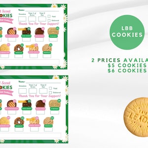 LBB Girl Scout Cookie Sales Order Form 2024 2025, Cookie Thank You Card ...