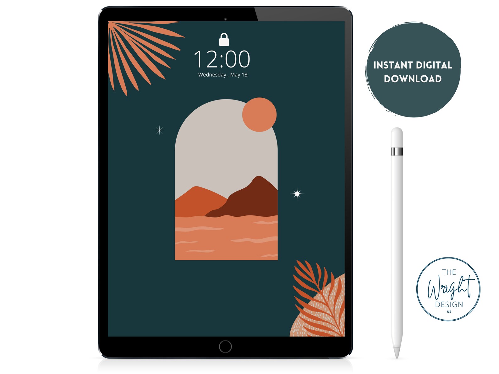 Boho Emerald Green Ipad Wallpaper Aesthetic Bundle of 3 Boho | Etsy