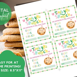 Girl Scout Cookie Thank You Card 2023 2024, Printable LBB ABC Delivery ...