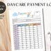 Tuition Payment Log Printable, Daycare Payment Log, Childcare Payment ...