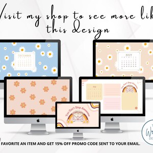 2022 2023 Cute Pink Daisy Desktop Wallpaper Calendar Mac - Etsy