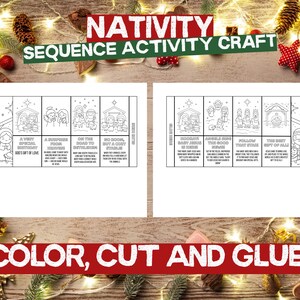 Christmas Nativity Story Folding Sequence Printable Coloring Craft ...