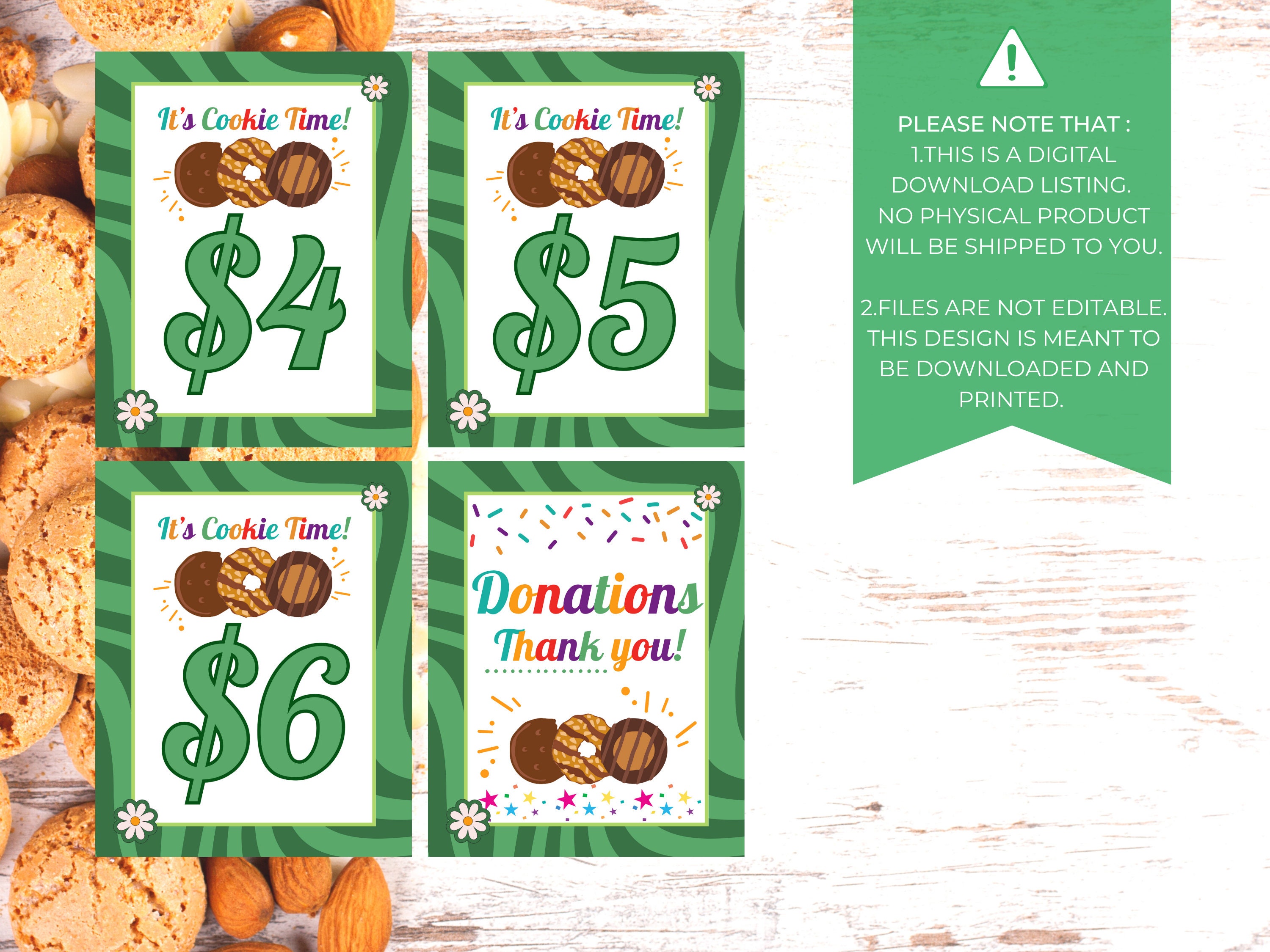 Cookie Booth Price Sign, Girl Scout Thank You Sign, Cookie Sales ...