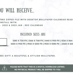 2022 2023 Cute Pink Daisy Desktop Wallpaper Calendar Mac - Etsy