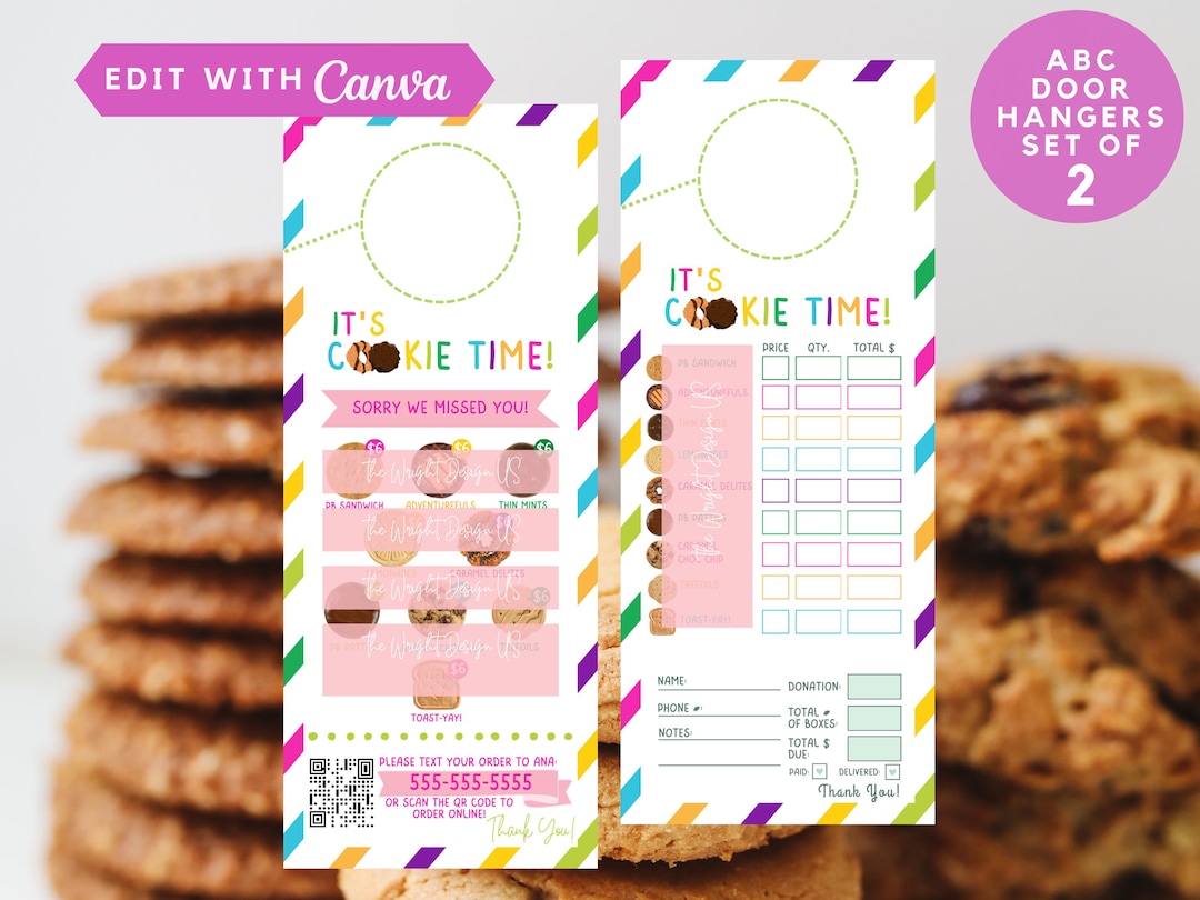 2024 2025 Girl Scout Cookie Door Hanger Template, ABC Order Form ...
