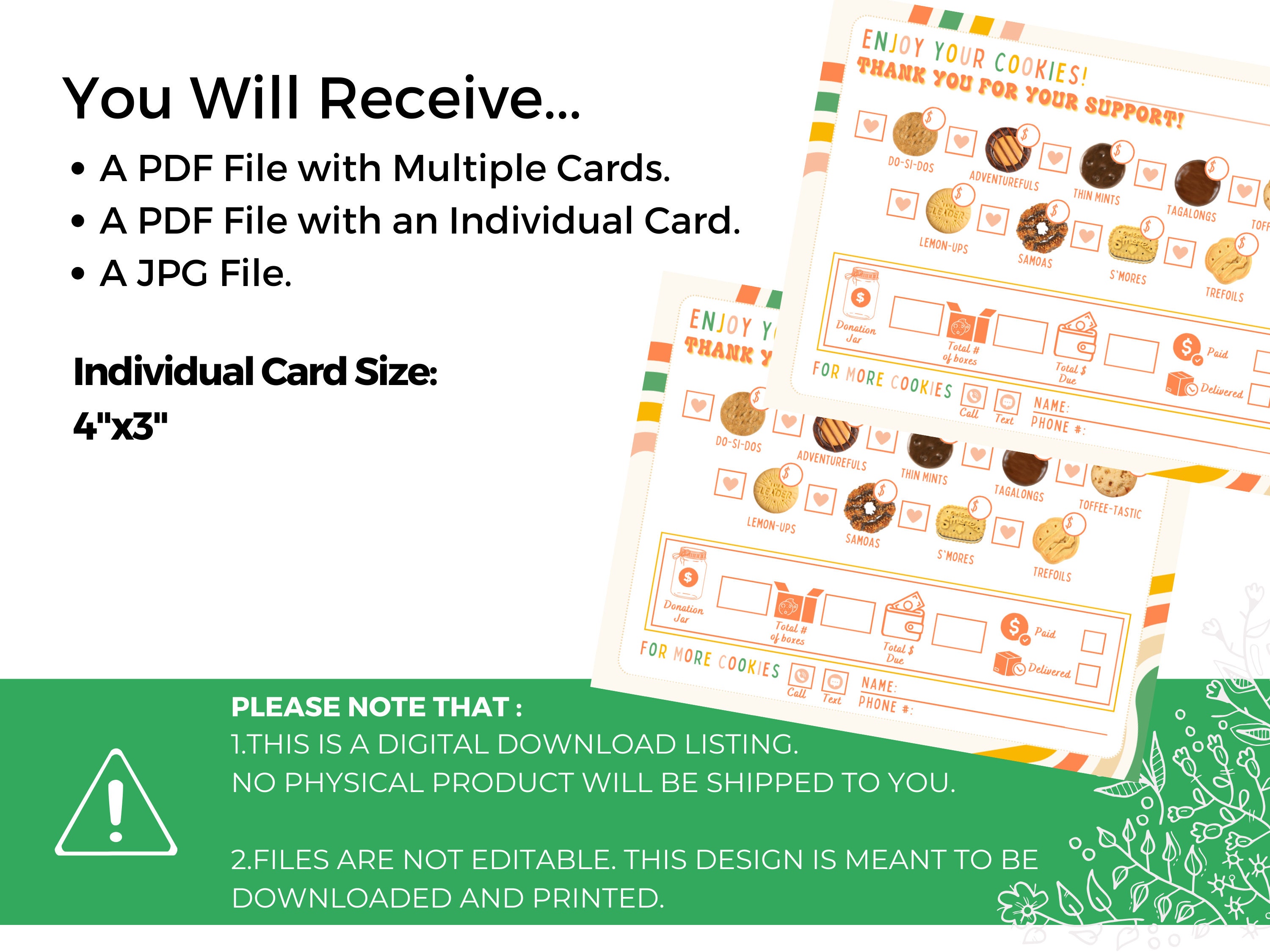 LBB Girl Scout Cookie Thank You Card 2023 2024 Printable - Etsy