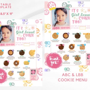 2024 Editable Girl Scout Cookie Sign, LBB ABC Cookie Menu Price List ...