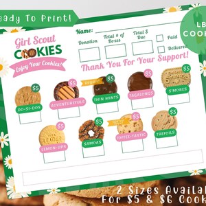 LBB Girl Scout Cookie Sales Order Form 2024 2025, Cookie Thank You Card ...