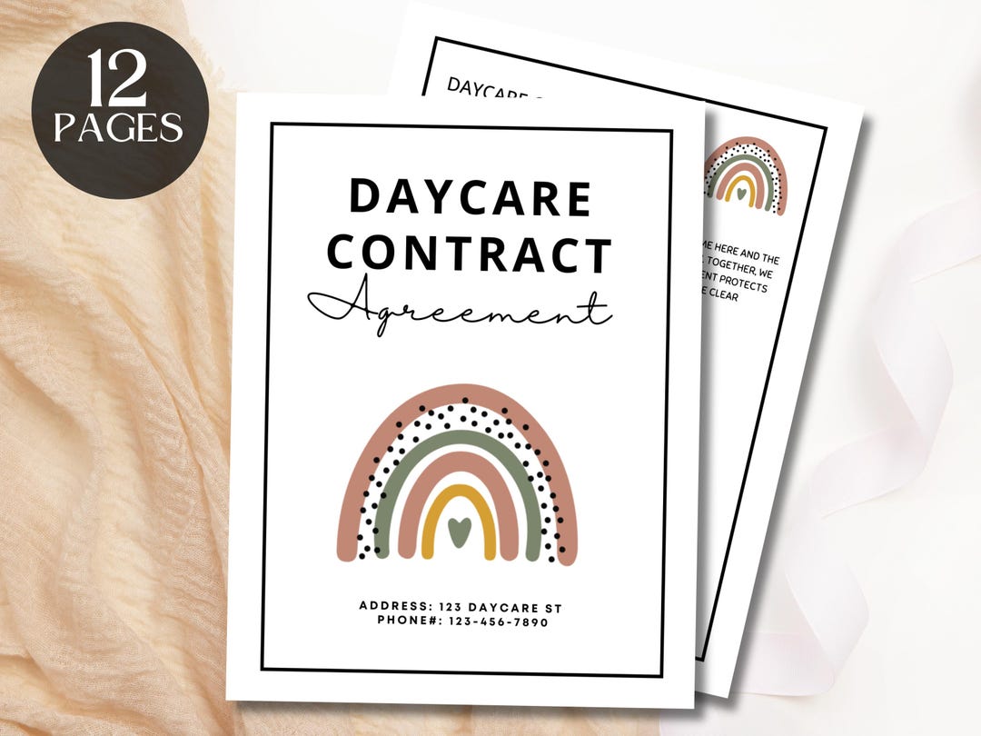 Editable Daycare Contract Agreement Template | Home Childcare Bundle ...