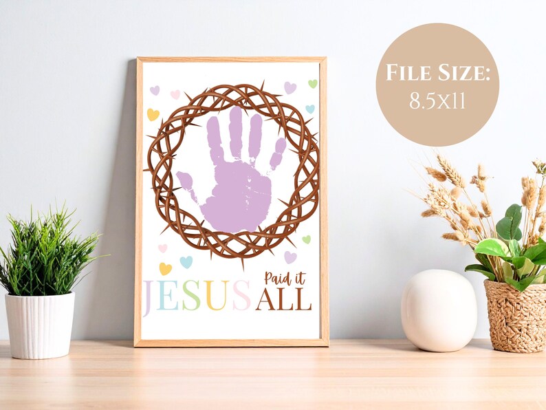Christian Easter Handprint Craft Printable, Jesus Paid It All Activity ...