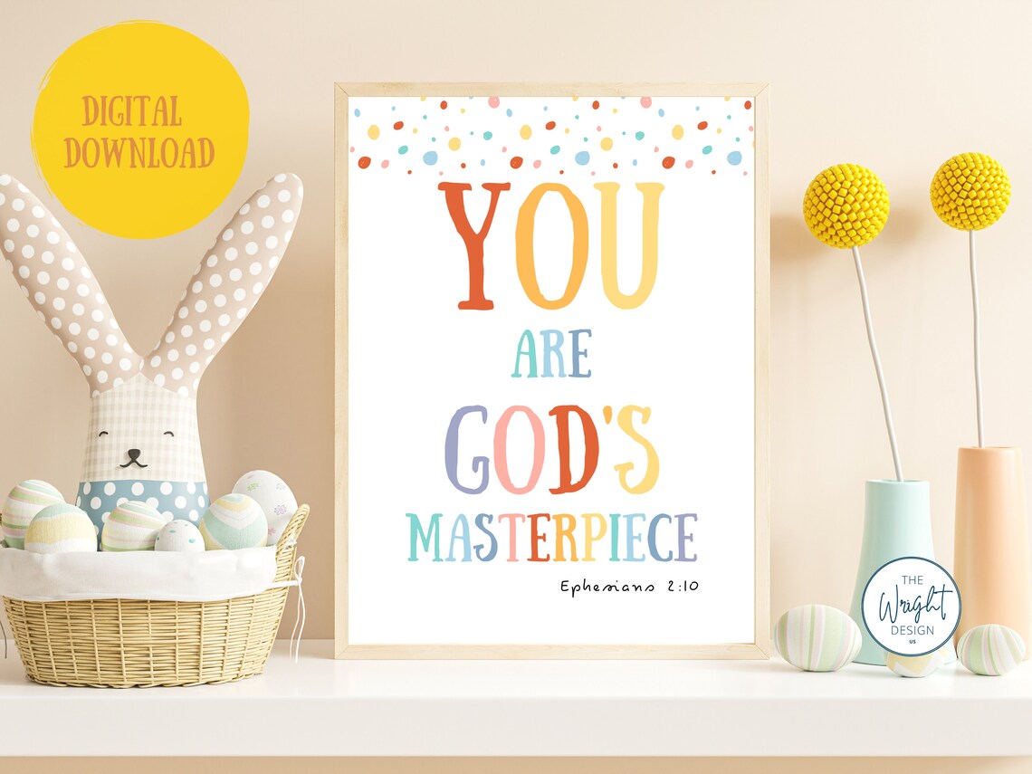 Christian Kids Printable Poster Sunday School Wall Art You - Etsy